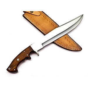 UK UNIQUE SHARP KNIVES D2 Stainless Steel BK-3046 Handmade 16.00 Inches Full tang Hunting Knife -Beautiful Rose Wood Handle