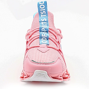 TSIODFO Sneakers for Women Slip on Athletic Running Walking Shoes Breathable Comfort Runner Gym Workout Tennis Shoe Pink Blue Size 8.5