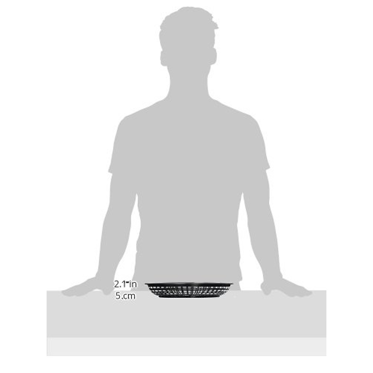 TABLECRAFT (1084BK) - OVAL PLASTIC SERVING BASKET, BLACK (PACK OF 12)