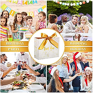 Mimorou 80 Pack Small Thank You Gift Bags Marble Pattern Party Favor Bag with Champagne Gold Bow Ribbon 4.53 x 1.77 3.94 Inch Wedding Mini Goodie for Adults Paper Wrap