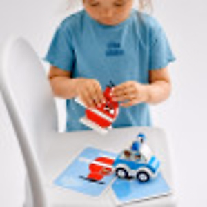 LEGO DUPLO My First Fire Helicopter and Police Car 10957 Rescue Vehicles; Police Car and Helicopter Learning Toy, New 2021 (14 Pieces)