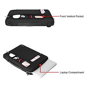 MOSISO 360 Protective Laptop Shoulder Bag Compatible with MacBook Air/Pro,13-13.3 inch Notebook, Compatible with MacBook Pro 14 M4 M3 M2 M1,Side Open Sleeve with Horizontal&Vertical Pockets, Black