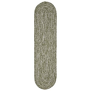 SUPERIOR Reversible Braided Indoor/Outdoor Area Rug, 2' x 8', Green-White