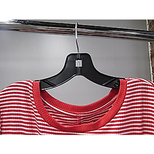 NAHANCO 2414 Junior Plastic Hangers, Super Heavy Weight Shirt Hangers, Swivel Hook, 14" Black (Pack of 100)