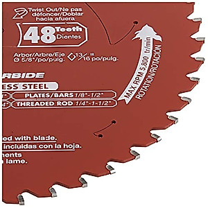 Freud Diablo DO748F Diablo Steel Demon 7 1/4 Inch 48-Tooth Titanium Carbide TCG Ferrous Metal Cutting Circular Saw Blade w/ Perma Shield Non-Stick Coating and Laser Cut Stabilizing Vents