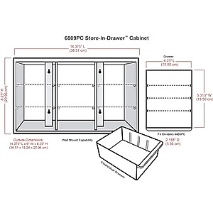 ArtBin 6809PC Store In Drawer Cabinet Sewing & Craft Organization, Plastic Storage Unit with 9 Drawers, White with Clear Drawers