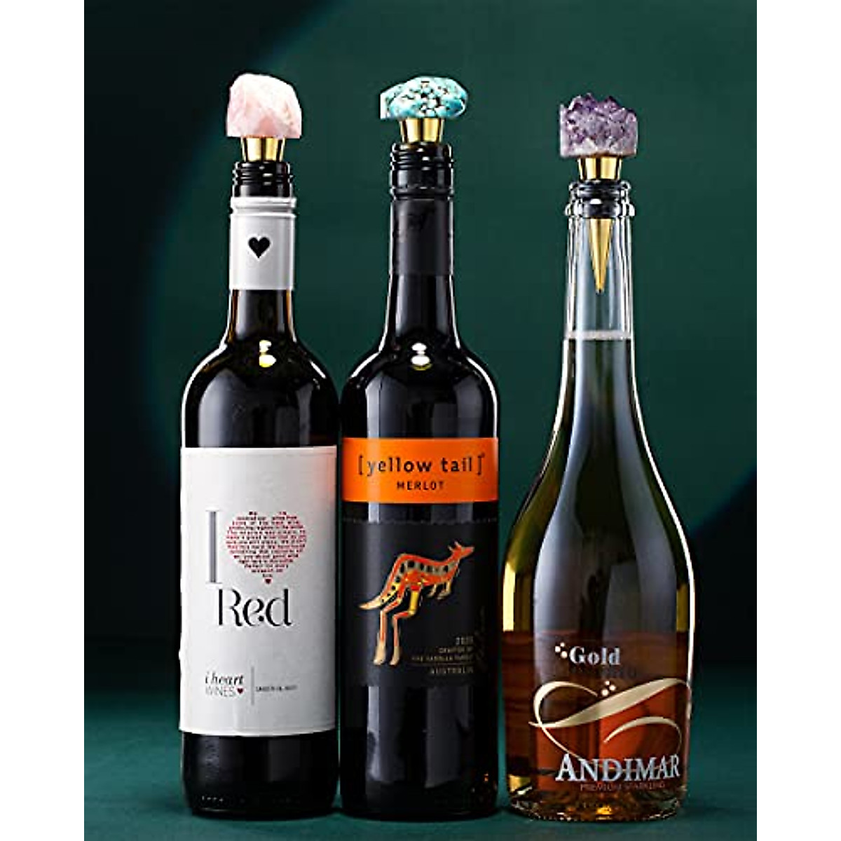 Crystal Wine Bottle Stoppers Natural Gemstone Wine Saver with Gift Box for Parties Wedding & Decoration (Amethyst Druzy)