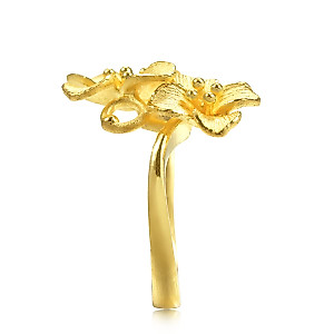 CHOW SANG SANG 999.9 24K Gold Price-by-Weight 7.86g Gold Layering Hydrangeas Ring(Size 17) for Women 86594R