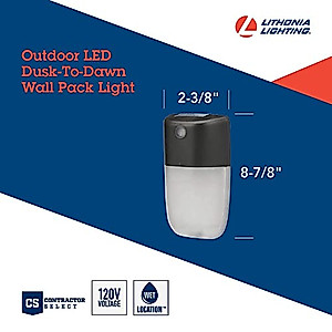 Lithonia Lighting OVWP LED 40K 120 PE DDB M4 Outdoor OVWP LED Dusk-to-Dawn Wall Sconce in Bronze, 14 Watts, 1240 Lumens