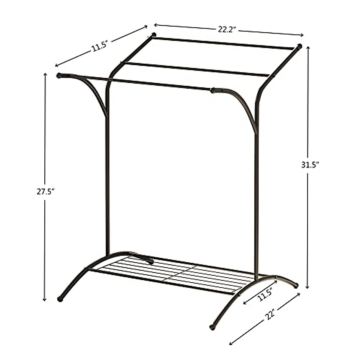 JOIN IRON Freestanding Towel Rack, 3 Tiers Black Metal Towel Rack rfor Bathroom Accessories Organizer for Bath Storage & Hand Towels,Washcloths,Next to Tub or Shower