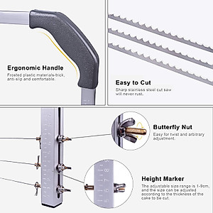 Adjustable Cake Slicer, Stainless Steel 3- Wires Cake Cutter and Leveler Layer Cakes Baking Tool for 20in Cake 20.5x8.7in