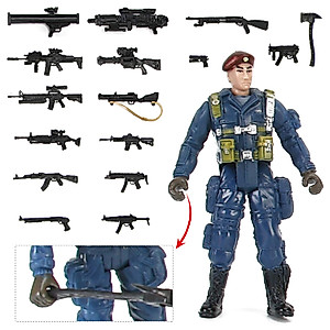 Liberty Imports Police Patrol Special Forces Action Figures Soldiers Vehicles & Accessories - Military Toy Combat Mega Playset in Storage Bucket (75 Pieces)