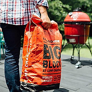 Kamado Joe Jr. 13.5-inch Junior Grill Cover + Big Block XL Lump Charcoal + Fire Starters Bundle