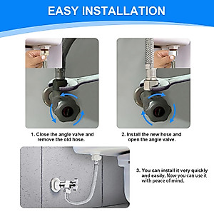 Universal Flexible Toilet Connector, 49-Inch x 3/8" Comp x 7/8" BC, Premium Braided Stainless Steel Toilet Water Supply Connector Line with Anti-Leaking Brass Nut