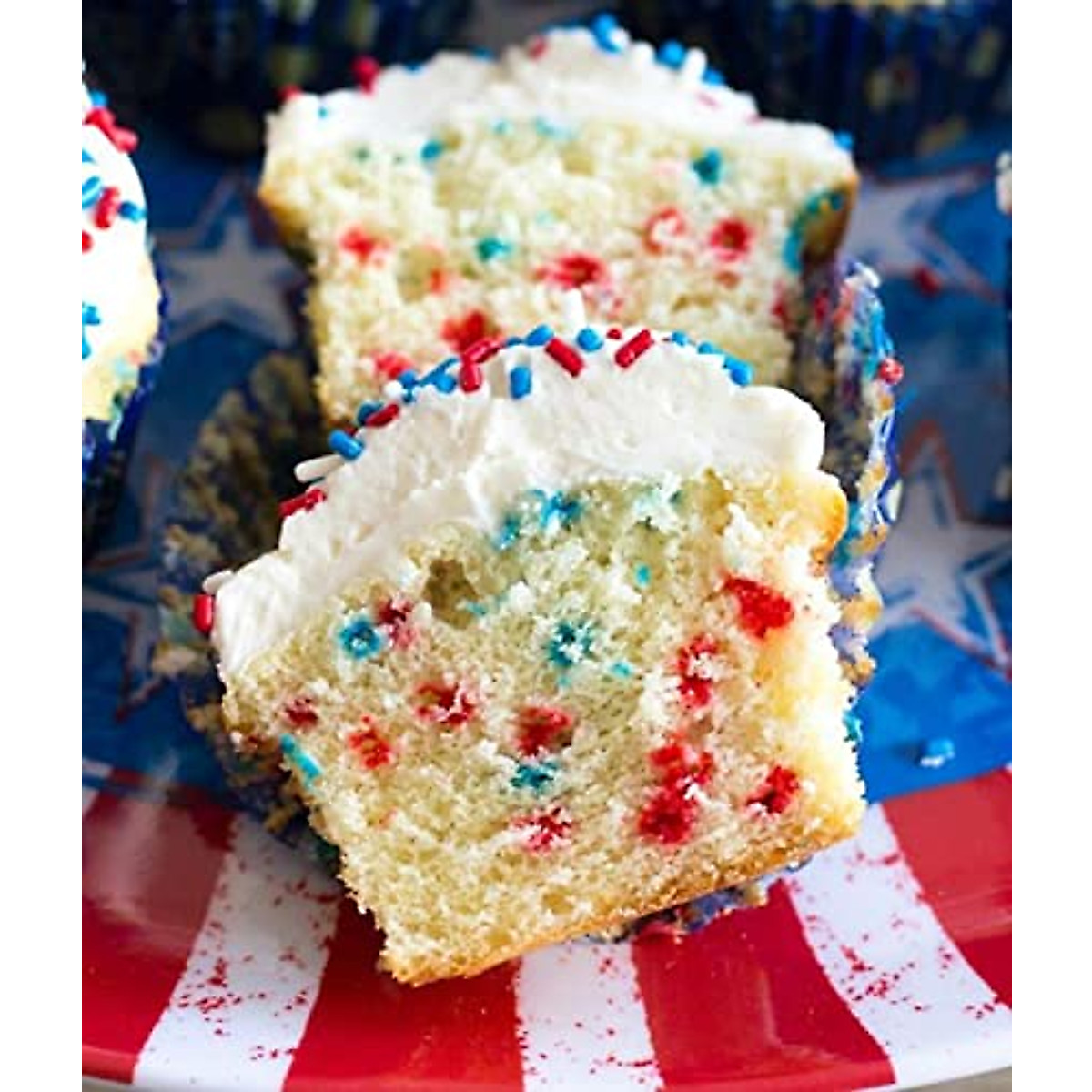 Pillsbury Funfetti 4th of July Bundle, 1 of each: Stars & Stripes Cake Mix and Vanilla Frosting with Candy Bits with By The Cup Frosting Spreader