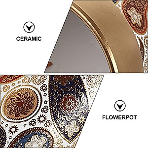 Happyyami Vintage Decor Vintage Ceramic Succulents Planter Flower Pot Pen Pencil Cup Brush Holder Desk Organizer Mini Candy Bowl Ashtray Bonsai Container for Home Garden Office Decor