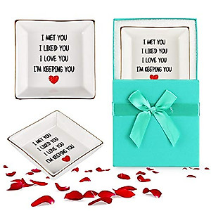 AREOK Wife Mothers Day Gifts for Wife Gifts from Husband, Happy Anniversary - Romantic Gifts for Wife Her, Best Wife Birthday Gifts, Ring Dish Holder, Jewelry Tray, Trinket Dish, I Love You