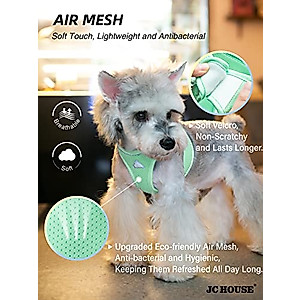 JC HOUSE Small Dog Harness, No Pull Lightweight Step-in Dog Vest, No Choke Escape Proof Reflective Soft Air Mesh Harness for Puppies & Cats Walking, Running Training and Daily Use, Green, S (M3S)