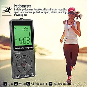 Pocket Radio, AM FM Personal Mini Radio with Headphones, Walkman Radio with Rechargeable Battery,Memories Personal Radio for Sport & Running Walking, LED Display 70 Stations
