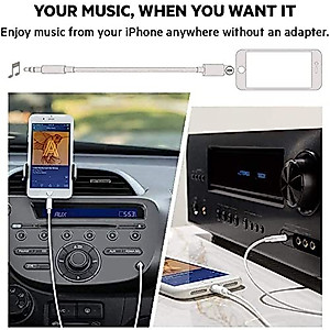 2 Pack iPhone Aux Cord for Car, Apple MFi Certified Lightning to 3.5 mm Headphone Jack Adapter Male Aux Stereo Audio Cable Compatible with iPhone 13 12 Pro Max 11 Pro Max XS XR X 8 7 Plus i Pad, 3.3ft