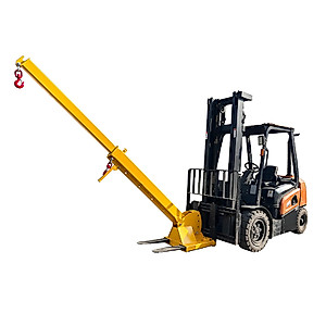 WYDDDARY Adjustable Mobile Crane Lifting Hoist Truss Jib Boom Hook Forklift Telescopic Arm with Adjustable Tilt Angle for Forklift Towing Handling(4400LbS Lift Capacity)