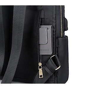 Nordace Ellie Mini Backpack for Women with USB Charging Port, Water Resistant - Mini Daily Backpack (Black)