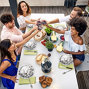 96 Pieces Disco Plates and Napkins Disco Ball Plates Disco Birthday Party Paper Plates 70s Tableware Set Birthday Party Supplies Silver Napkins Hip Hop Baby Shower Party Decorations for 24 Guests