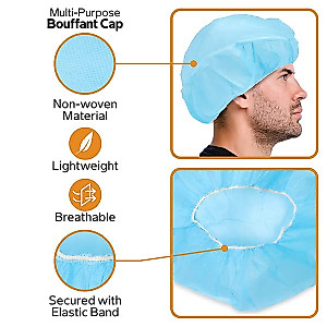 Old South Trading Disposable Bouffant Cap - Hair Net - Hair Nets for Food Service - Surgical Caps for Women and Men - 24 in - 50 Pack