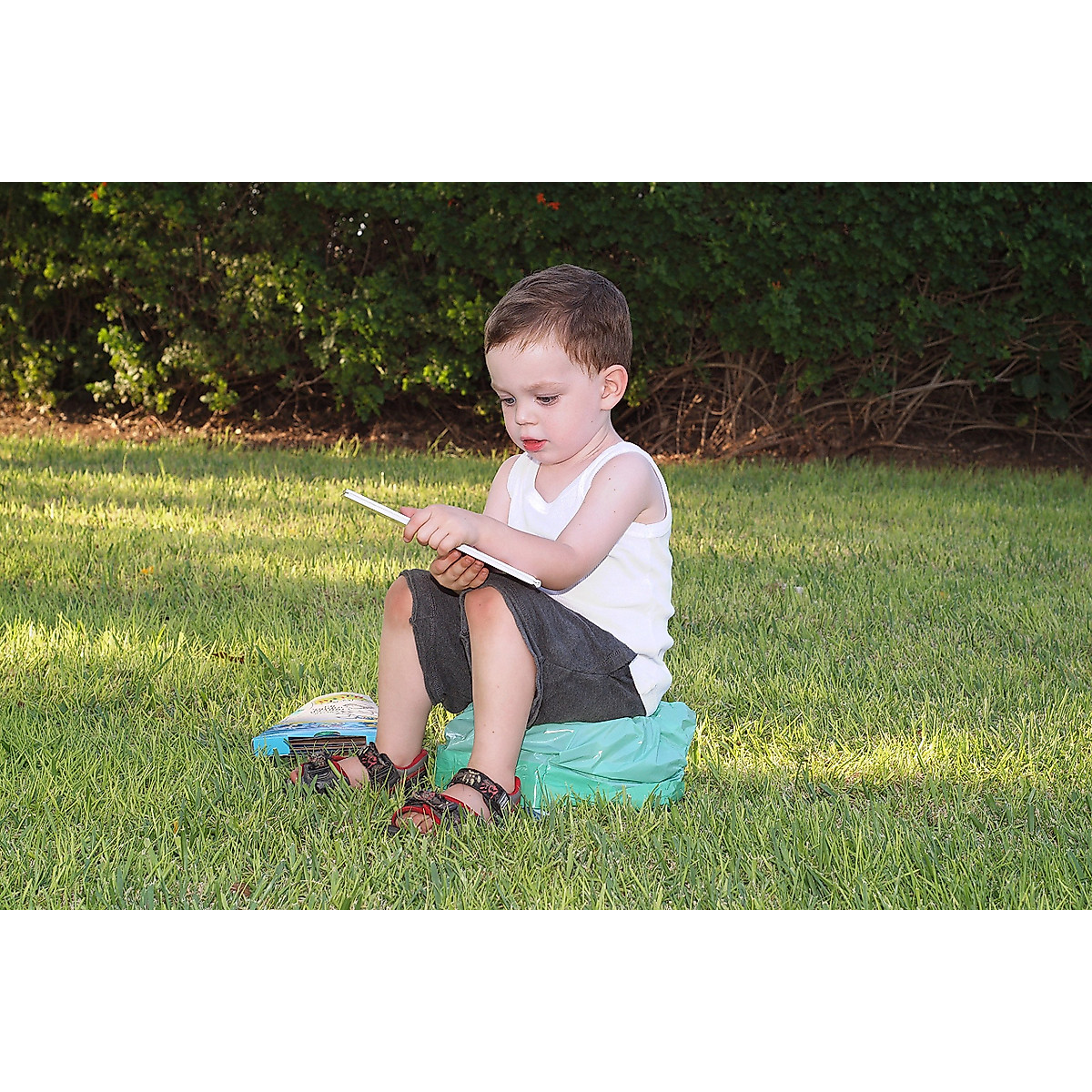 COMFYDO! Travel Potty Foldable Disposable Multiple-Use Potty Training (Ocean Fun) (Blue)