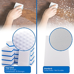 M. Neat Upgrade Melamine Sponge, 20 Pack Extra Thick More Lasting 3X Density Premium Magic Sponge Eraser, Multi Surface Power Scrubber Foam Stain and Mark Removal Cleaning Pads