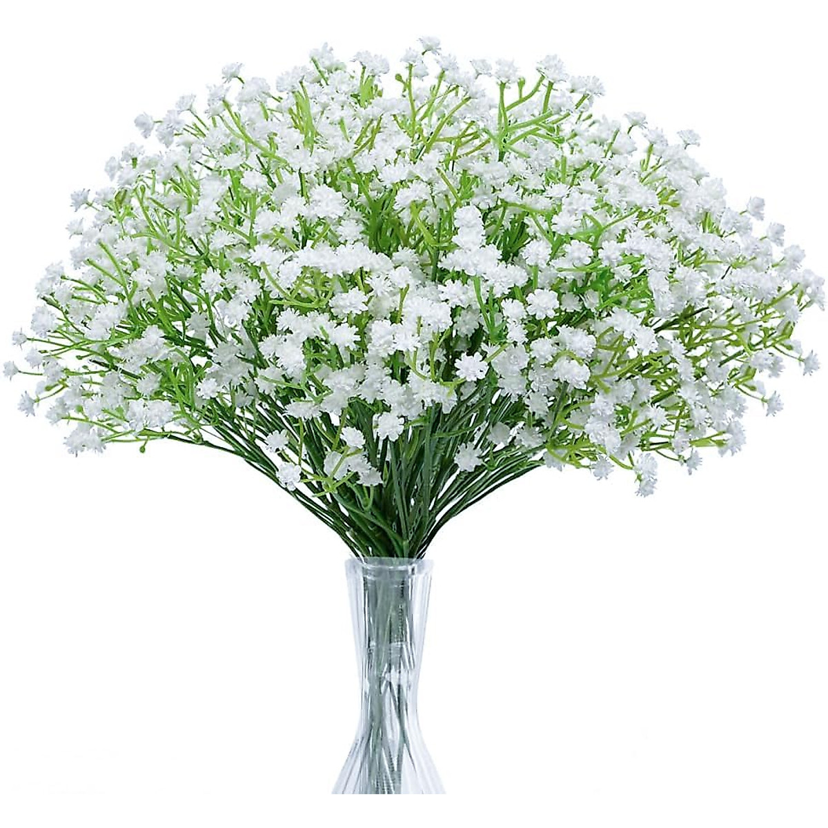 N&T NIETING Babys Breath Artificial Flowers,10Pcs Fake White Baby Breath Flowers Artificial Bulk, Real Touch Faux Babies Breath Gypsophila for Wedding Floral Bouquets Party Decor
