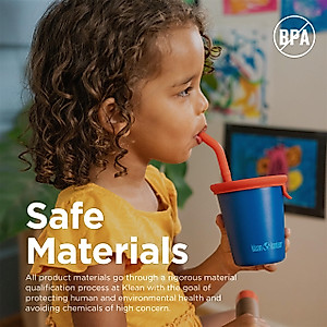 KLEAN KANTEEN Mykonos Blue Kid Cup with Straw Lid, 1 EA