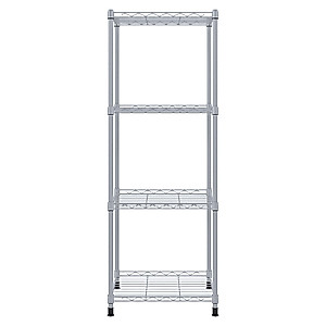 ZHAZHADI 4 Tier Fixed Layer Spacing Storage Shelf Metal Storage Rack Wire Shelving Unit Storage Shelves Metal 528Lbs Capacity 17" L x 13" W x 47" H for Pantry Closet Kitchen Laundry Grey