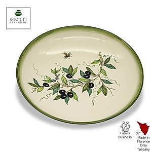 X Large Ceramic Bowl for Kitchen - Italian dinnerware pasta bowl - Platter serving tray - Hand painted Tuscan pottery bowls - Made in Italy plates set - Ceramics salad tuscan soul pottery