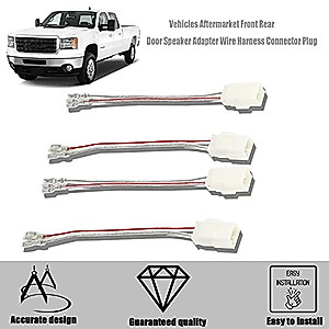 RED WOLF Aftermarket Front Rear Door Speaker Wire Harness Connector Plug Adapter 72-6514 for 2002-2019 Jeep Wrangler JK, Chrysler, Dodge Vehicles 4 PCS