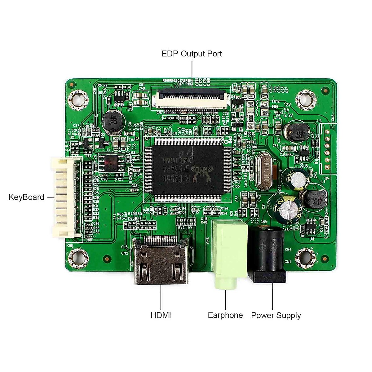 13.3 inch 1920x1080 FHD 400nit 30pin eDP IPS LCD Screen and HDMI Controller Board, for Raspberry PI/Smart Mirror/DIY sub Display