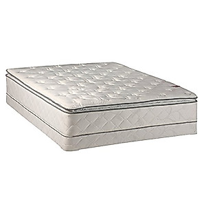 Mattress Solution 10-Inch Medium Plush Pillowtop Innerspring Fully Assembled Mattress And 4" Low Profile Metal Box Spring/Foundation Set With Frame, Twin XL