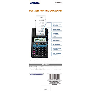 Casio HR-10RC Printing Calculator 1.7" x 4" x 8.2"