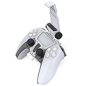 PS5 Controller Mobile Gaming Clip, PS5 Controller Phone Mount Adjustable Phone Holder Clamp, White