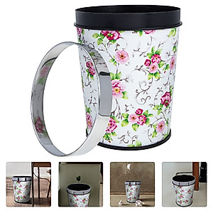 BESPORTBLE Large Laundry Hamper Trash Can Wastebasket Flower Garbage Bin for Bathroom Kitchen Bedroom Office Holds Trash Waste Garbage Recycling 6L Stainless Steel Trashcan