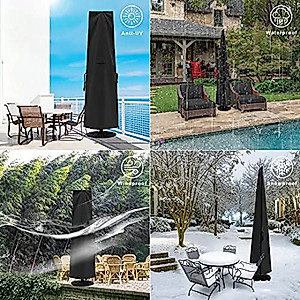 ABCCANOPY Patio Umbrella Cover for 6.5FT to 14FT Black