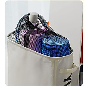 QIAOIDEA Yoga Mat Stand Rack Storage Basket, Yoga mat Holder, Yoga Mat Tube Stand, Home Gym Storage Rack for Foam Roller, Yoga strapand, Resistance Bands, Workout Equipment Storage Organizer