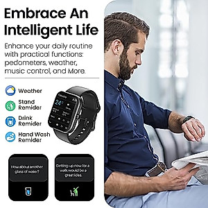 TOZO S3 Smart Watch (Answer/Make Call) Bluetooth Fitness Tracker with Heart Rate, Blood Oxygen Monitor, Sleep Monitor IP68 Waterproof 1.83-inch HD Color for Men Women Compatible with iPhone & Android