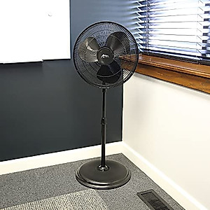 Alera ALEFANP16B 120V 0.37 Amp 3-Speed 16 in. Corded Pedestal Stand Fan - Black