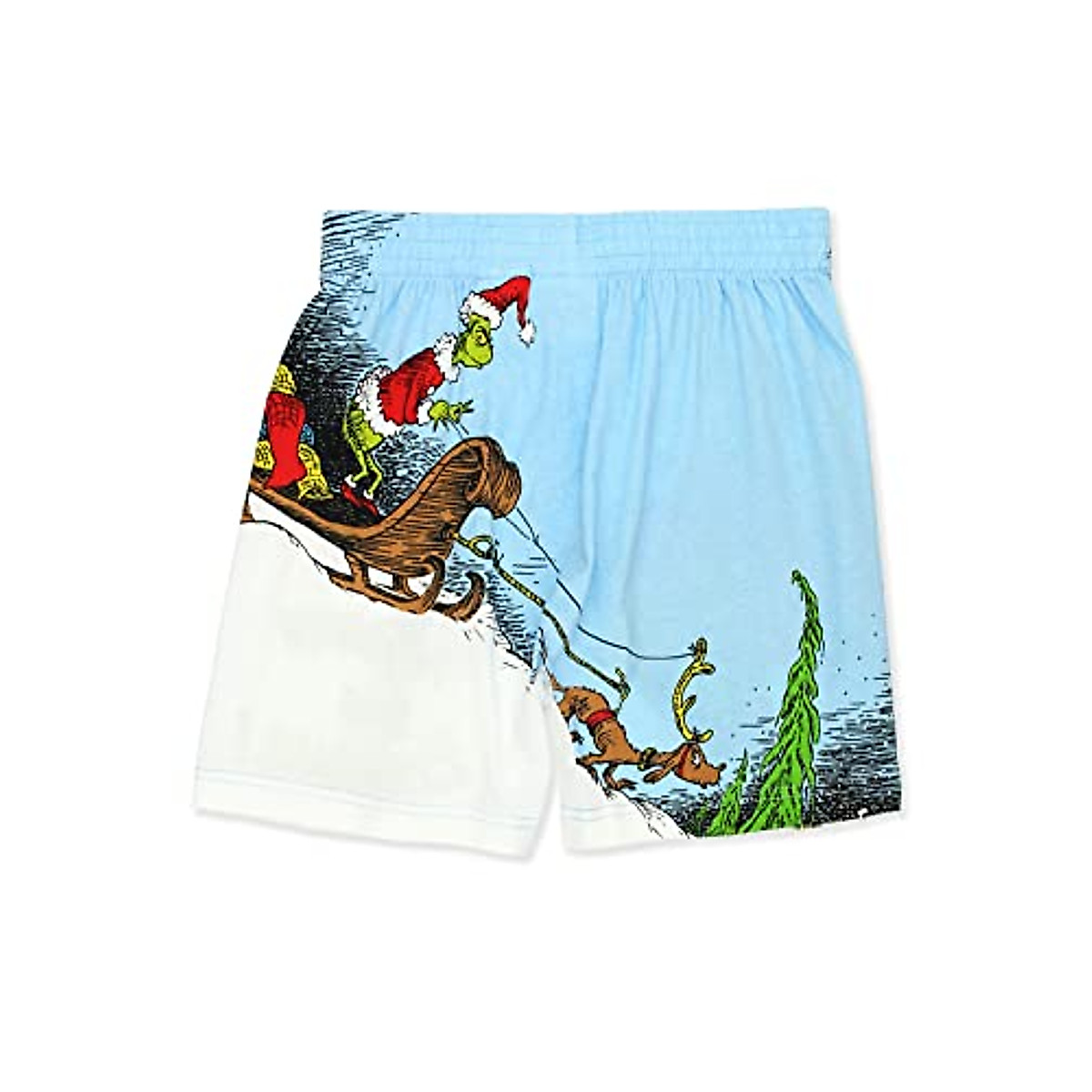 Dr. Seuss How The Grinch Stole Christmas Men's Button Fly Boxer Shorts (Small, Blue)