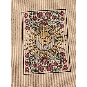 SOLY HUX Women's Spaghetti Strap Floral Sun Graphic Print Ribbed Knit Crop Cami Top Khaki M