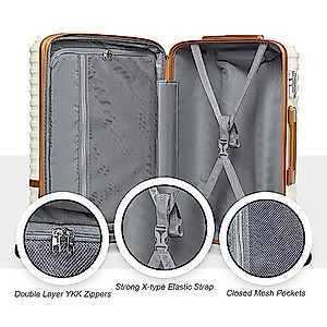 Joyway Luggage Set 3 Piece Suitcase Sets with Spinner Wheel,Hardside Expandable Travel Laggage with TSA Lock