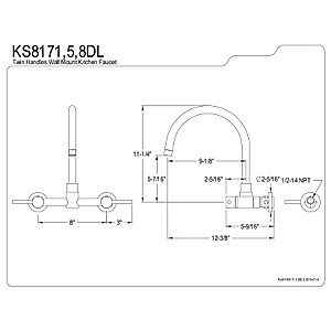 Kingston Brass KS8171DL Concord Kitchen Faucet, Polished Chrome