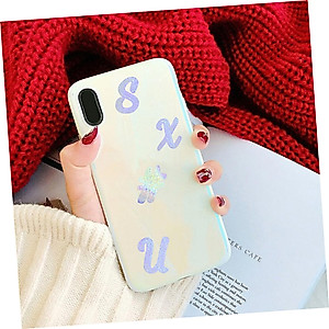 TEHAUX 30 Sheets Alphanumeric Stickers Glitter Diary Stickers Glitter Letters Number Stickers Gemstone Stickers Hand Account Sticker Greeting Card Flash Grid Bottom Fine Sand Golden