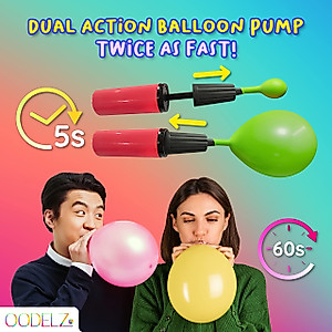 Balloon Pump Hand Pump-Balloon Inflator & Balloon Kit-2 Hand Air Pump for Balloons & Ballon Garland Kit- tie Tool, Balloon String & Tape for Birthday Party Decorations, Portable Air Pump Inflatables